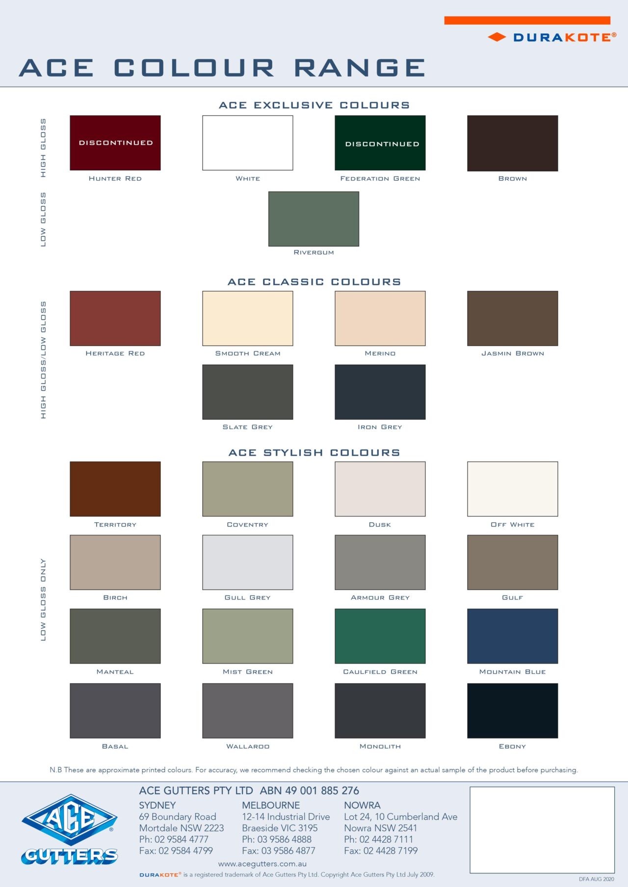 Brochures and Warranties – Ace Gutters